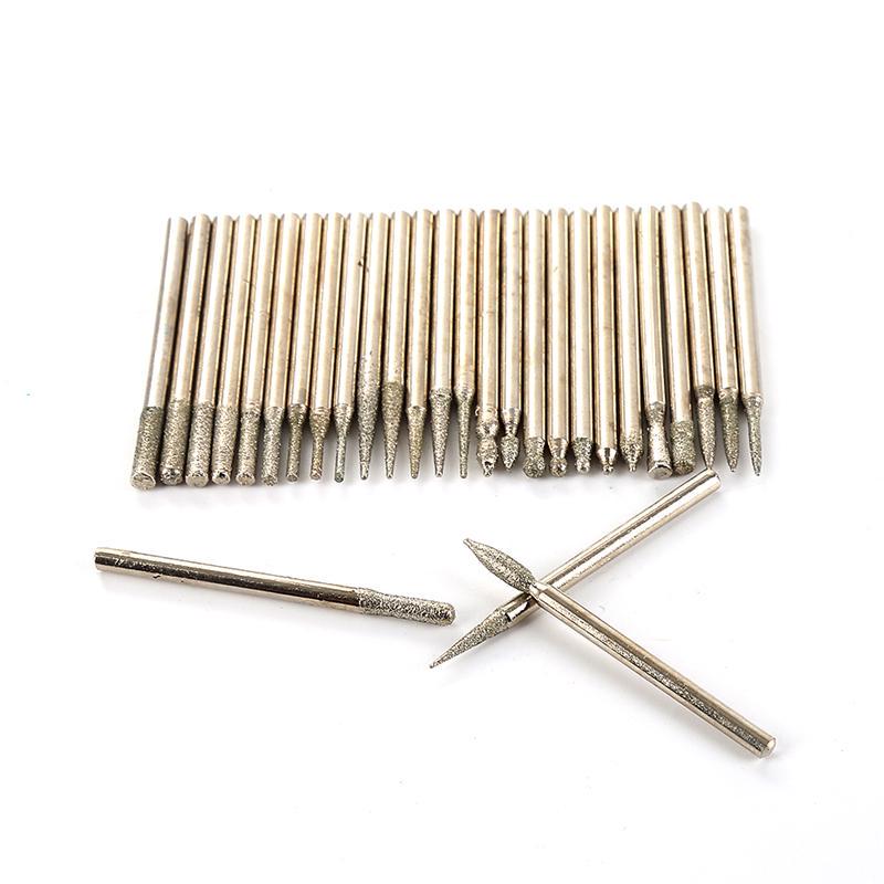 Buy Diamond Point Burr Bits Needle Engraving Tip for Rotary Tool Drill ...