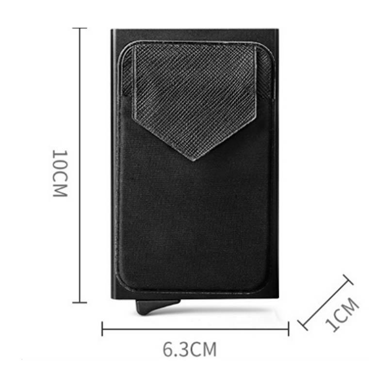 Buy Aluminum Wallet With Elasticity Back Pocket ID Card Holder Mini ...