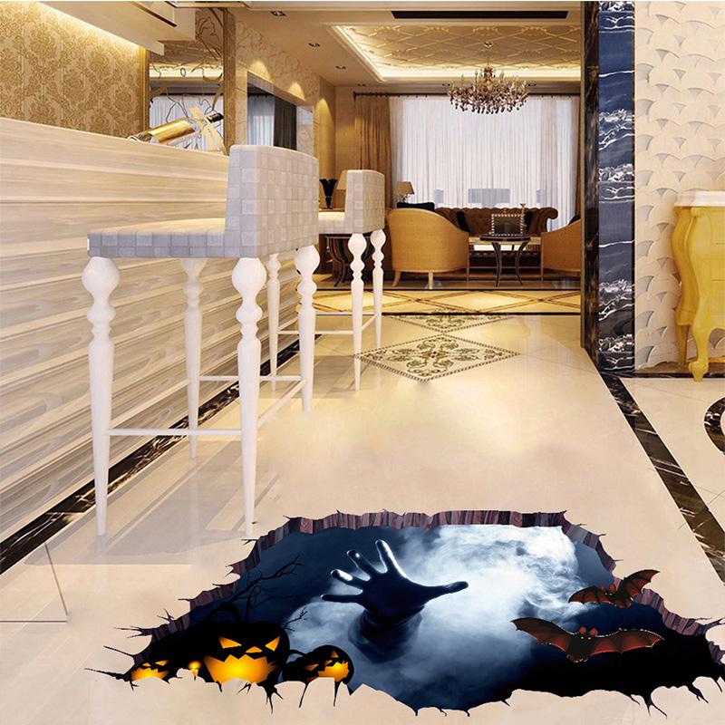 Buy Halloween 3D View Wall Sticker Horror Floor Mural Removable Decal ...