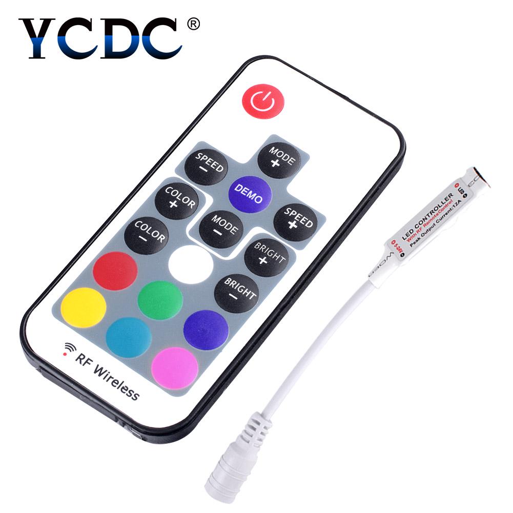 Buy 17 Key Mini RF Remote Controller For 3528 5050 RGB LED Strip Light ...