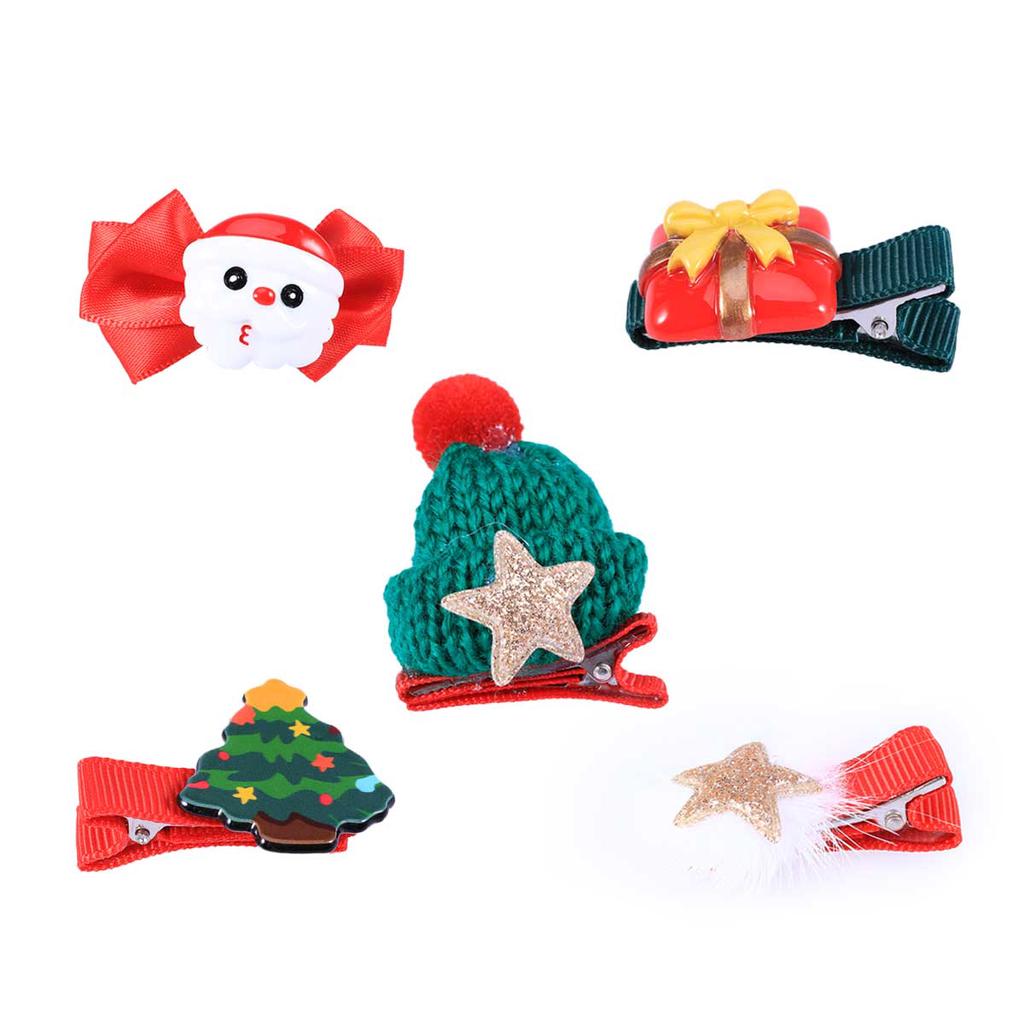 Buy 5pcs Fashion Cute Christmas Themed Barrettes No Slip Hair ...
