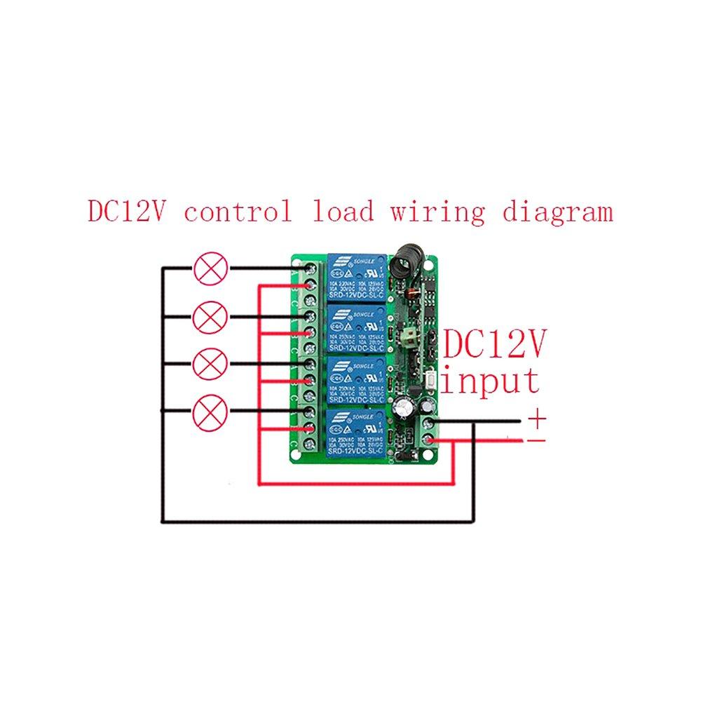 Buy 12V 4Ch Rf Wireless Remote Control System Teleswitch Transmitter ...