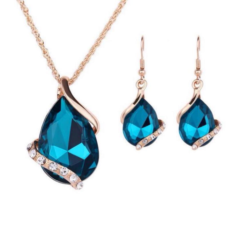 Satın alın 4 Color Drop Necklace Earrings Set Clothing Matching Jewelry ...
