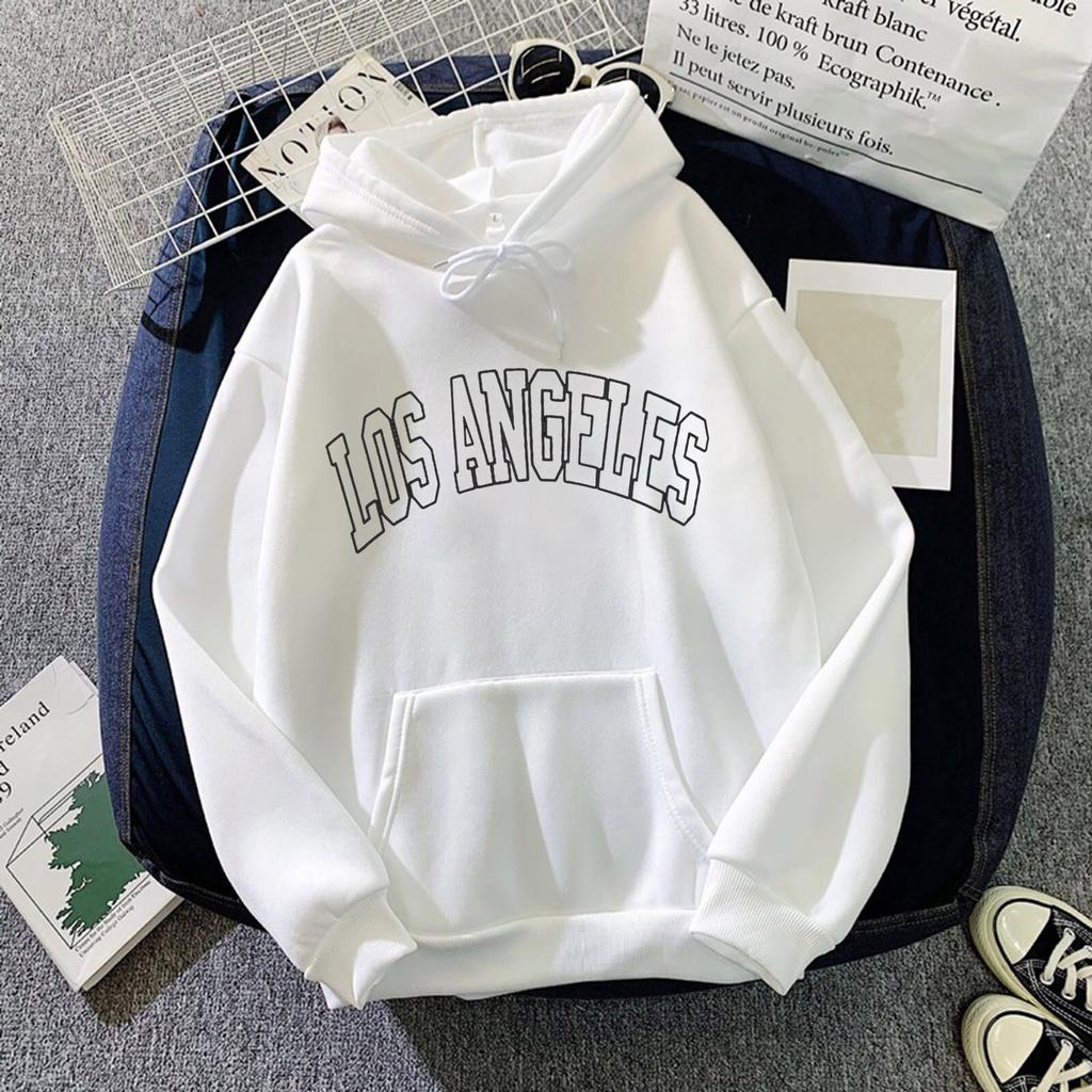 Buy Los Angeles Print Hoodie Women Hooded Letters Pullovers Sweatshirts ...