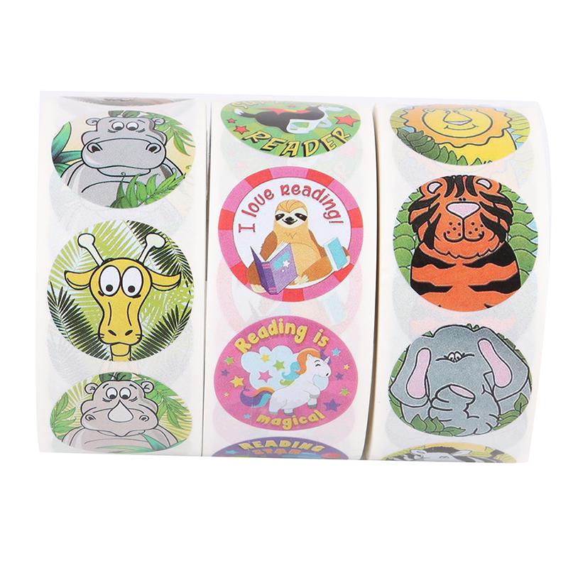 Buy 500Pcs/Roll Zoo Animals Cartoon Stickers For Kids Classic Toys ...