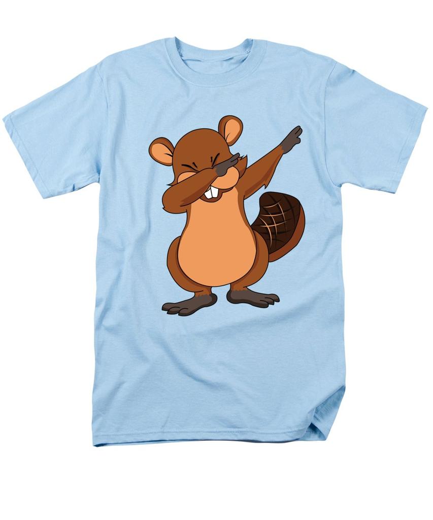 Buy Men Premium Cotton cute dabbing beaver Print Tees Funny Harajuku ...