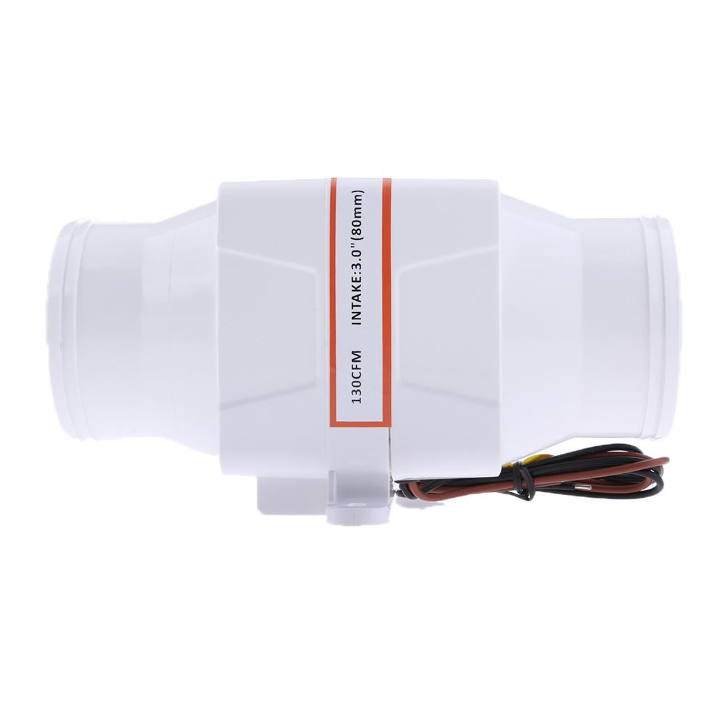 3" Hose Inline Marine Bilge Air Blower 12V 130 CFM Quiet Boat RV White ...