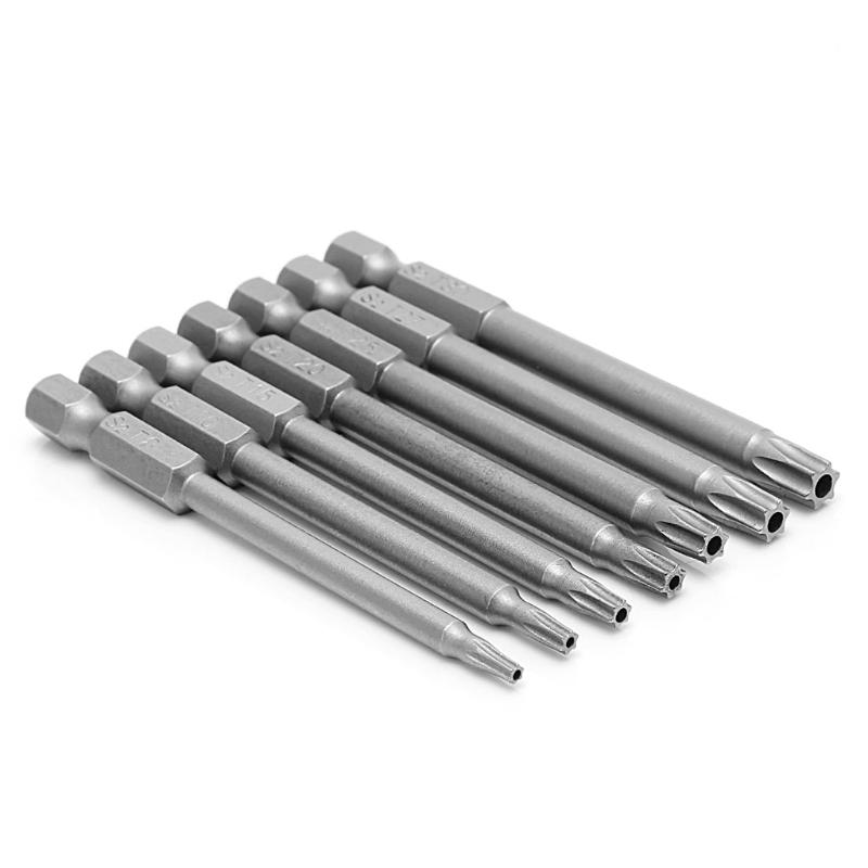 Buy 7pcs High Precision 75mm T8-T30 Magnetic Torx Screwdriver Bit 1/4 Inch Hex Shank at ...