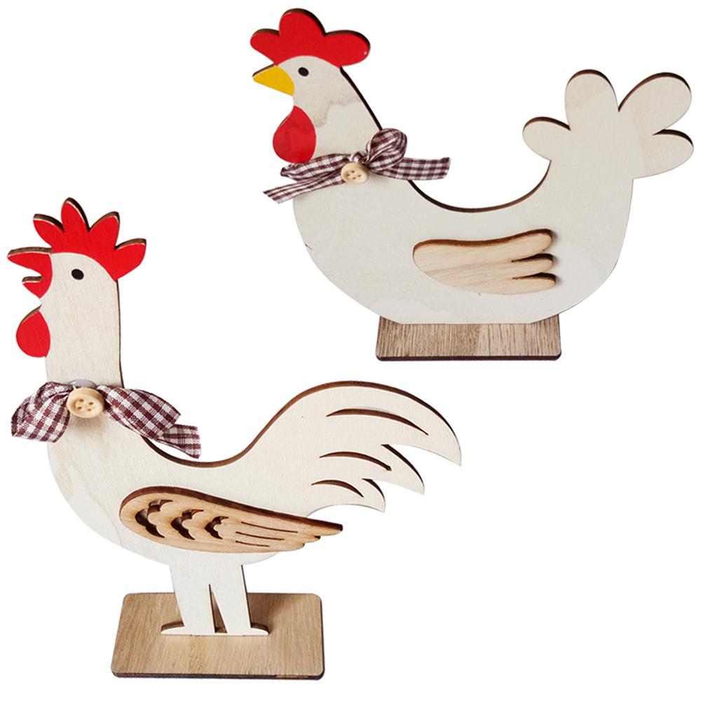 Buy Easter Decoration Wooden Rooster Hen Nordic Home Decoration ...