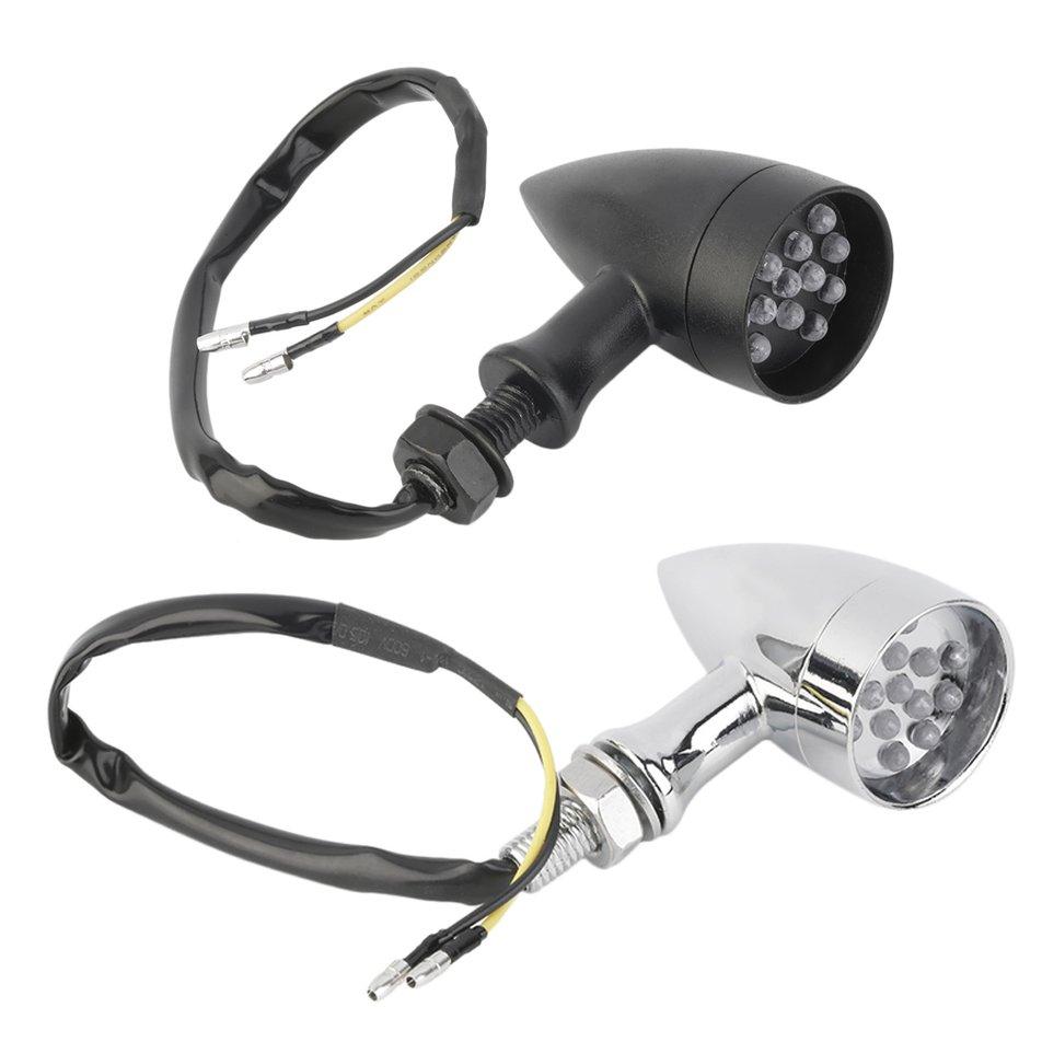 Buy CS2 Universal Motorcycle Car Zinc Alloy LED Turn Signal Light Shape ...