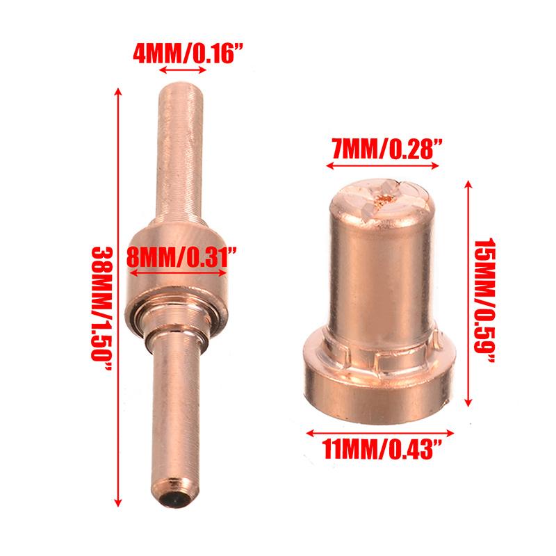 Cheap Yuanshu 60pcsRed Copper Extended Long Plasma Cutter Tip ...