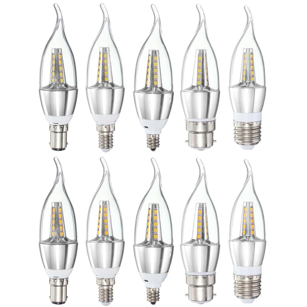 Buy E14 SES B22 BC E27 ES 10/14W LED Chandelier Candle Flame Light Bulb ...