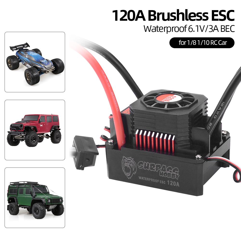 Buy SURPASS HOBBY 120A Brushless ESC Waterproof Electric Speed ...