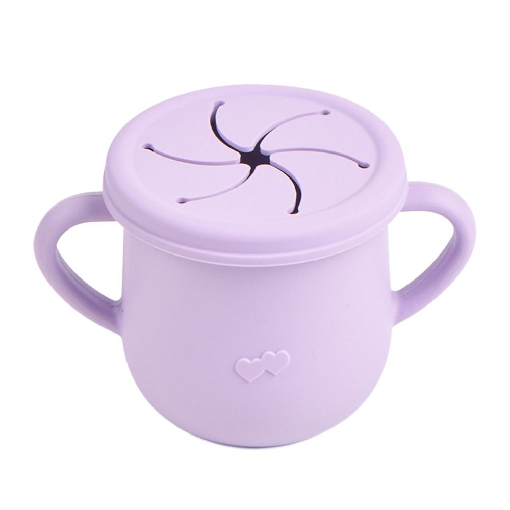 Solid Color Kids Cup Silicone Baby Snack Cup Portable Food Storage Box ...