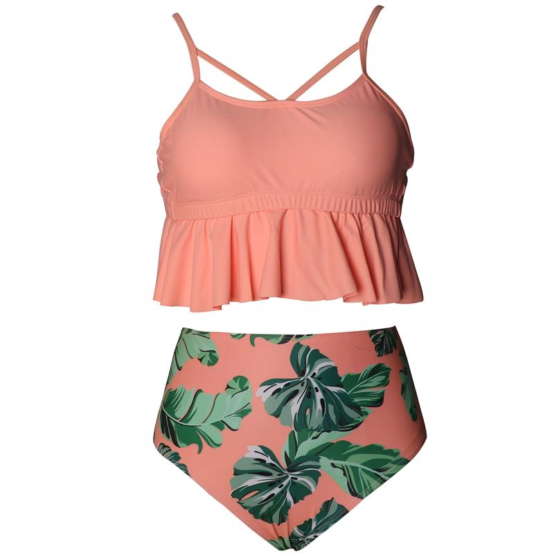 Swimwear Women Bikini Tummy Control Swimsuits Ruffles Bikinis Padded ...