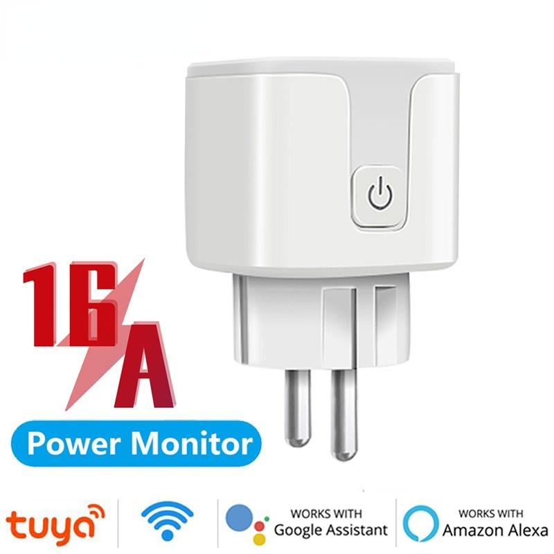 Buy Smart Plug WiFi Socket EU 16A Power Monitor Timing Function Tuya SmartLife APP Control Works ...