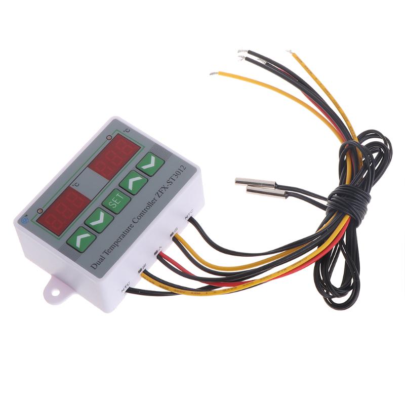 Buy 24V 12V 220V Digital Dual Temperature Controller Thermostat ...