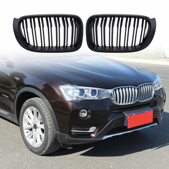 1Pair Auto Kidney Grilles Grills Matte Black 51117338571 51117338572 ...