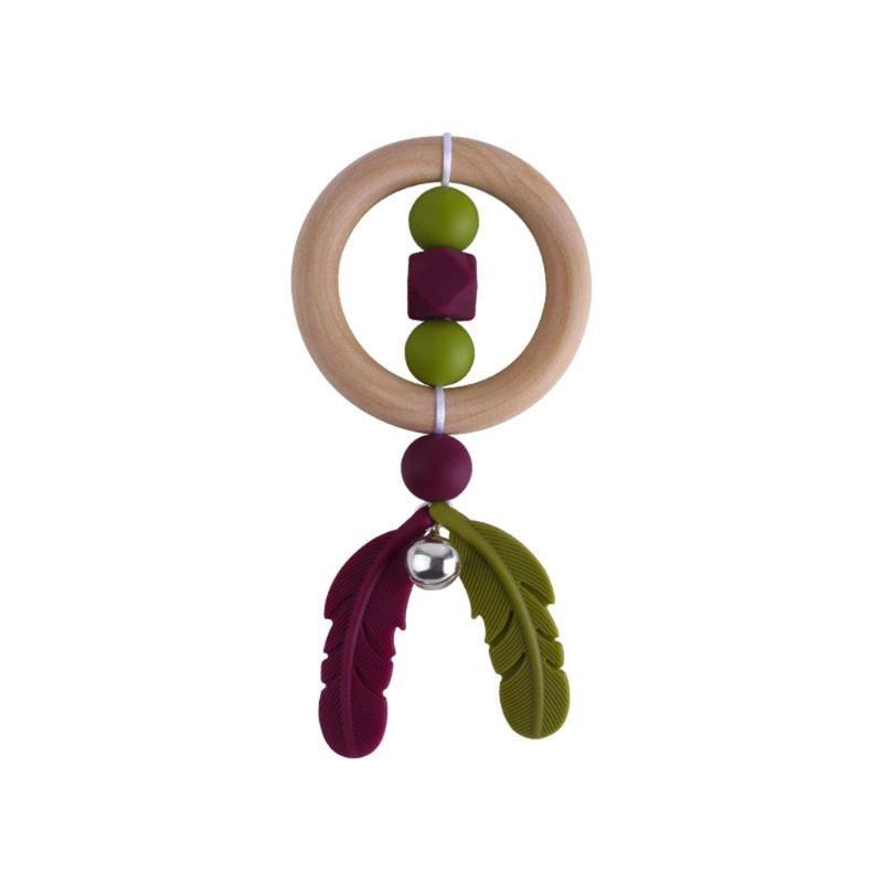 Buy Baby Beech Wooden Circle Teether Newborn Shower Gifts Infants BPA ...