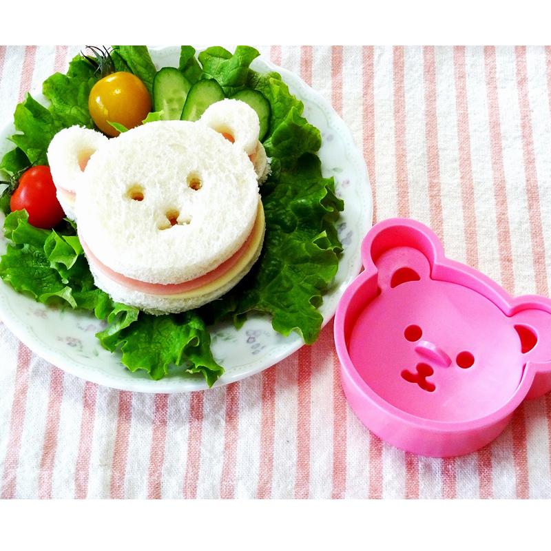 Buy KOKUBO Kids Lunch Sandwich Cutting Bear Mold Stamp Tool Pink at ...