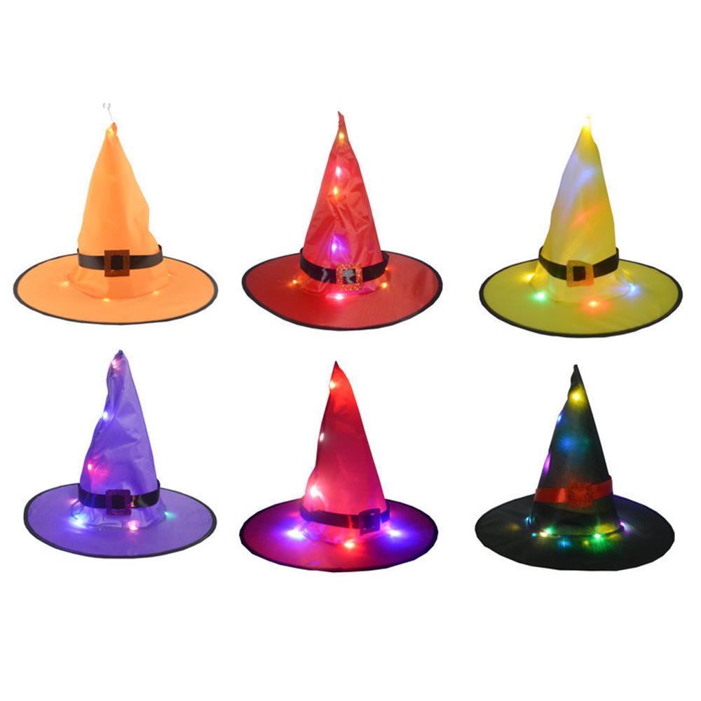 Buy 6pcs/set Wizard Hat Colored Glowing Hat Halloween wizard hat at ...
