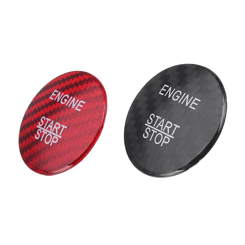 Red/Black Carbon Fiber Engine Start Button Sticker Cover For Benz C ...