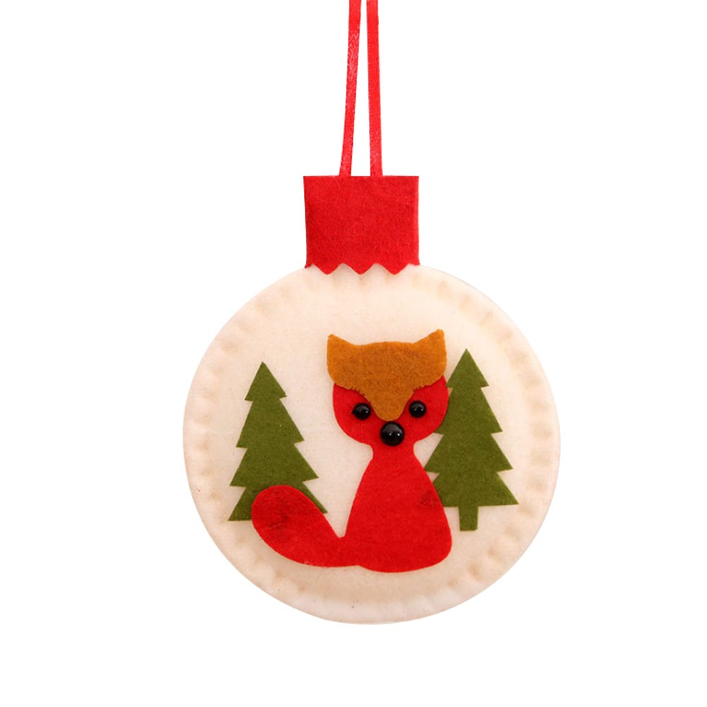 Buy Christmas Fabric Round Pendant Home Christmas Tree Pendant Fabric ...