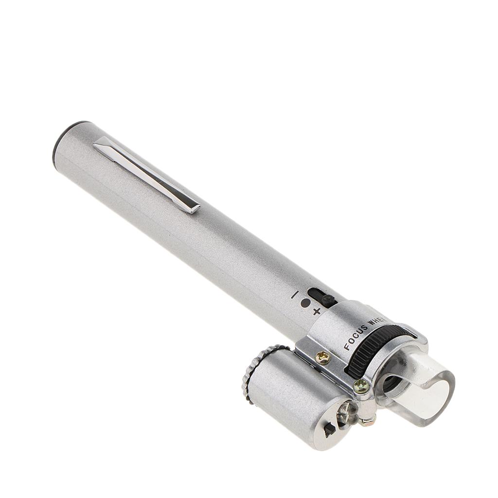 Mini Zoom Pen Magnifying Glass Microscope Style 100X Magnifer with LED ...