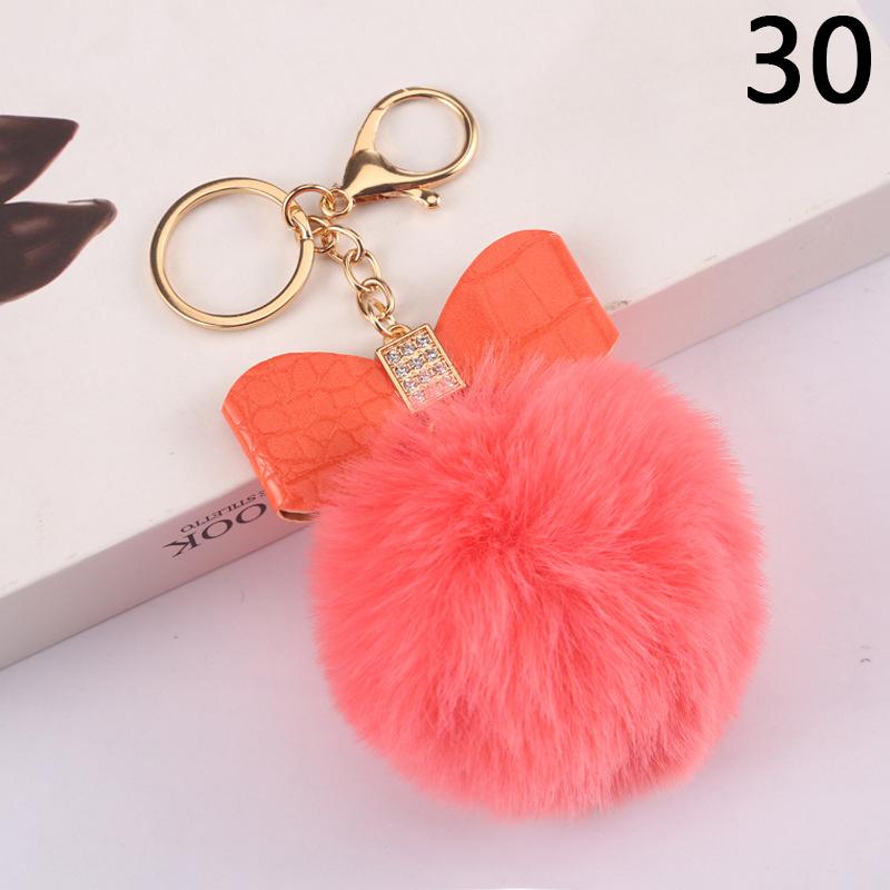 Cheap 1PC Pendant Keychain Key Chains Fur Fluffy Bowknot Plush Ball ...