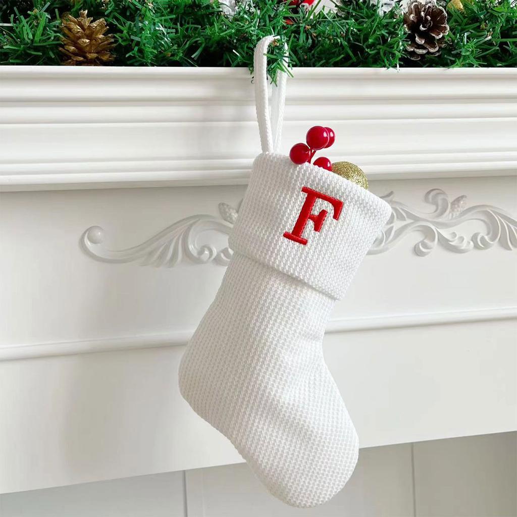 Buy Christmas Stockings Small Embroidered Letter Knitted Xmas Hanging ...