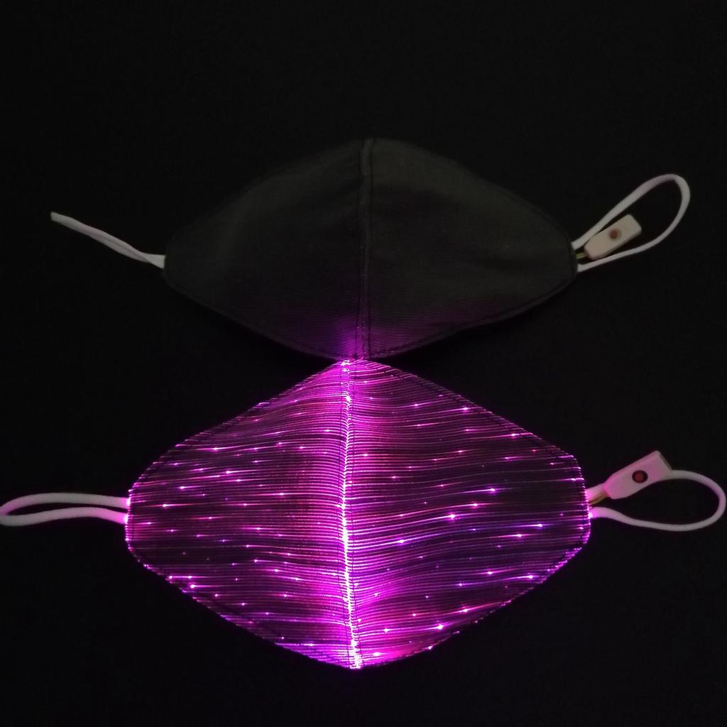Buy Halloween Carnival Glowing Party Mask 7-color Charging Mouth Mask ...