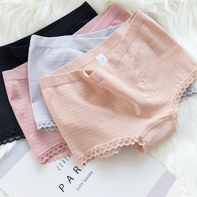 Buy Women Mid-Waist Tummy Hip Super Elastic Seamless Underwear Solid ...