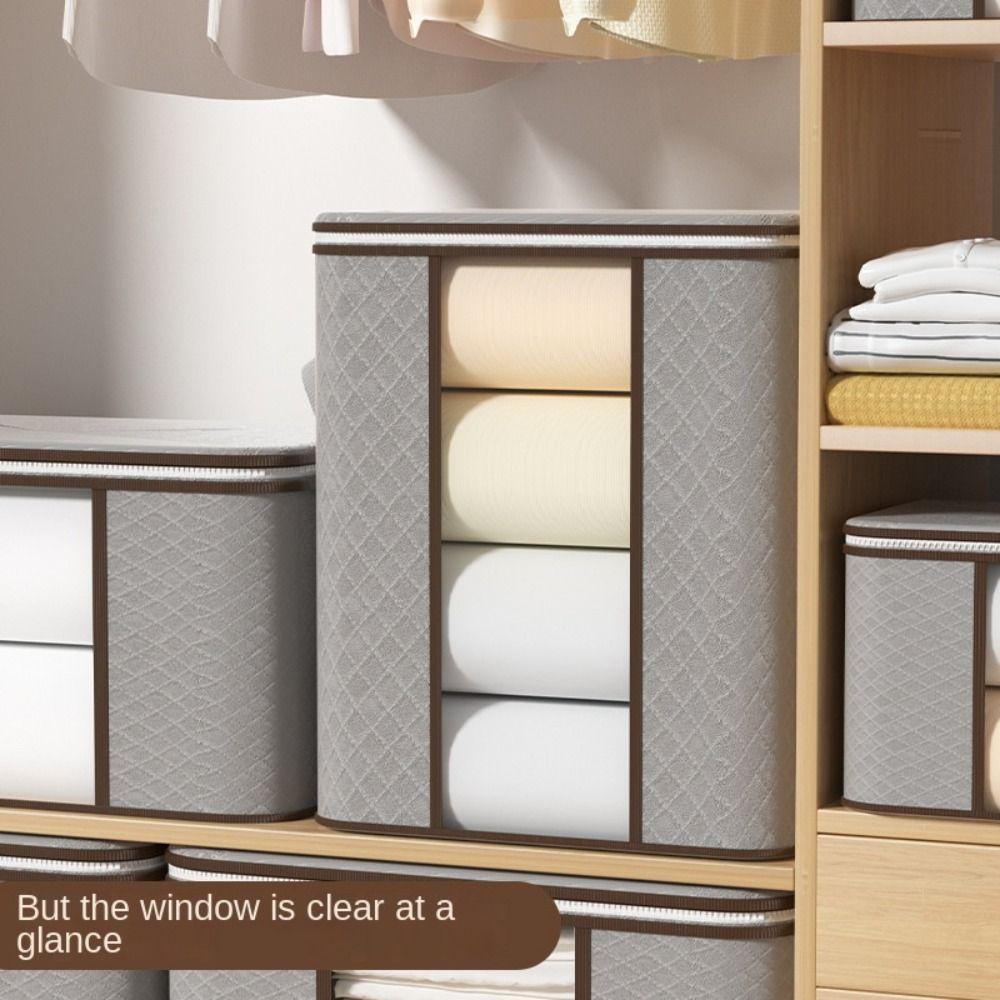 Portable Clothes Storage Bag Visible Wardrobe Sorting Storage ...