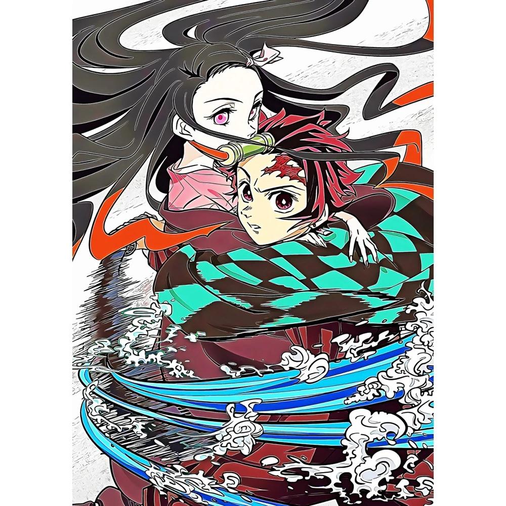 Buy Full Square/Round Drill 5D Diamond Demon Slayer Painting Home Decor ...