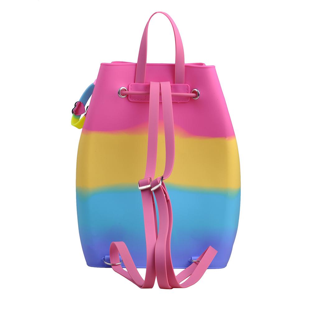 Silicon Backpack Teenage Girls Fashion Bags Sweet Candy Colors Children ...