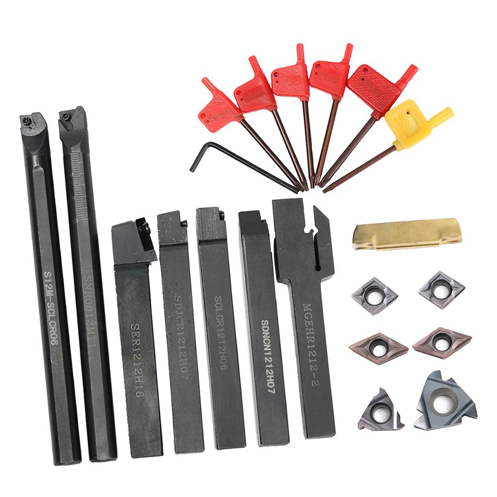 Buy 7 Set CNC Lathe Turning Tool Holder Boring Bar + Carbide Insert ...