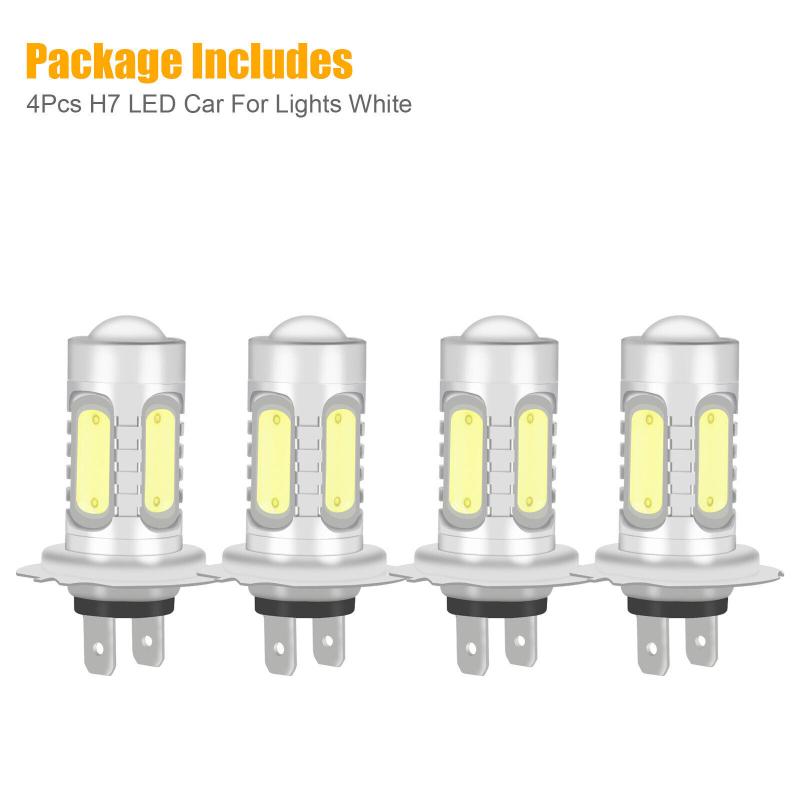 Buy 4pcs Car Headlight Bulb H7 Cob Led Headlight Kit Fog Drive Drl ...