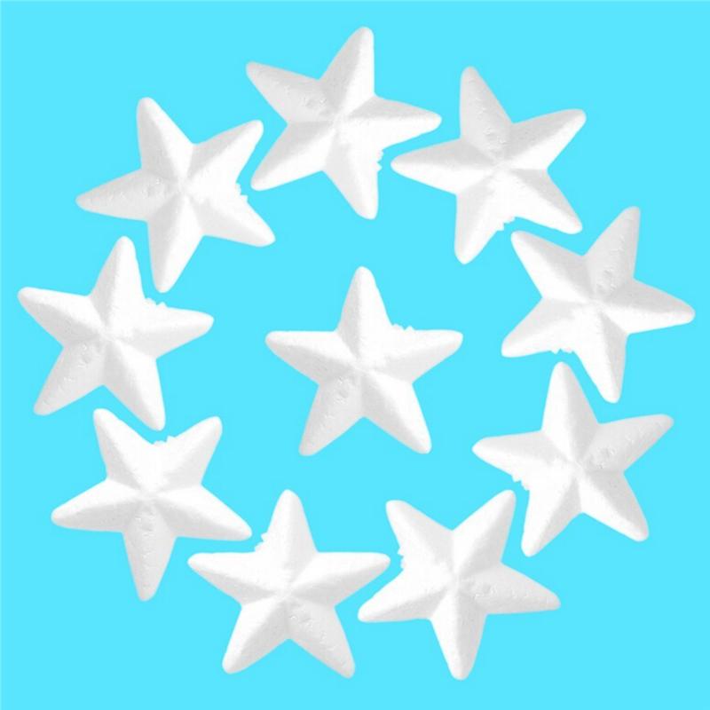 Buy 10 Pieces 7.5cm White Star Shaped Styrofoam Foam Ornaments DIY ...