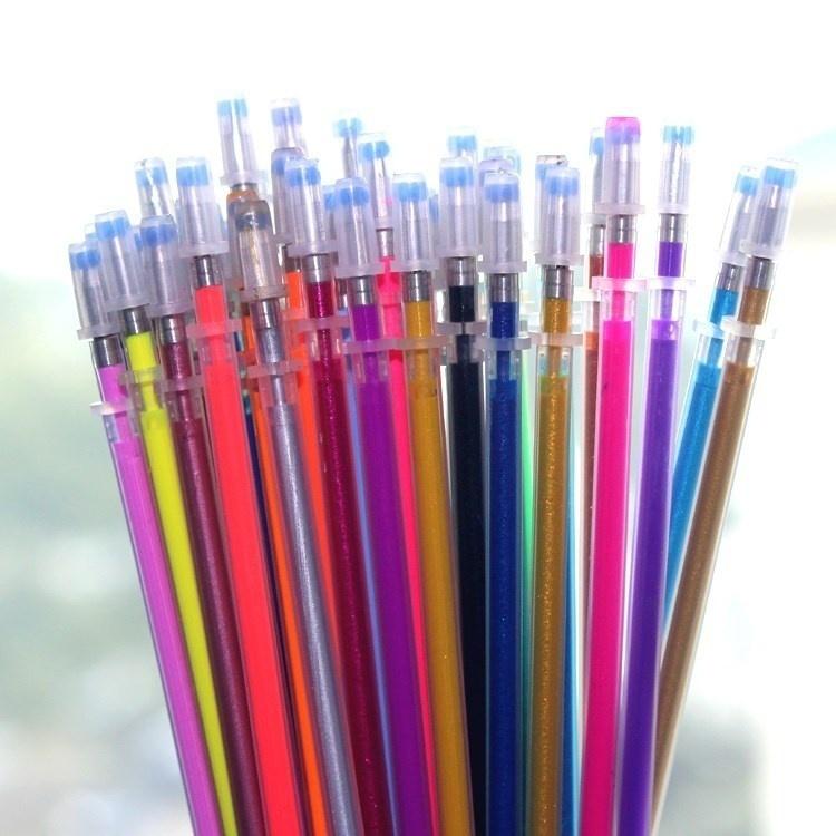 Buy 48/36/24/12PCS Colorful Shining Refills Neon Glitter Pastel Art Pen ...
