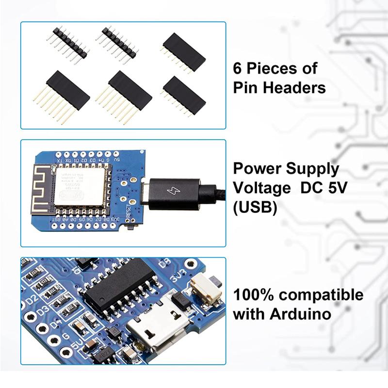 Buy 1/3/5/10pcs ESP8266 ESP-12F NodeMcu D1 Mini Module WeMos Lua WiFi Internet Development Board ...