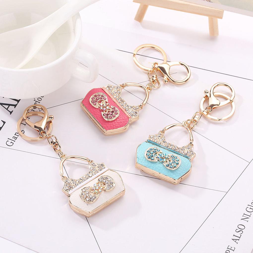 Buy Rhinestone Handbag Shaped Key Chain Women Bag Key Ring Car Key ...
