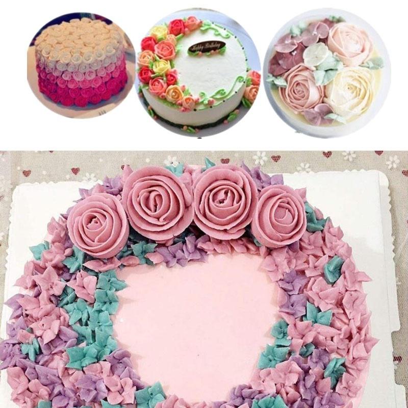 Buy 5Pcs/Set Rose Flower Icing Piping Nozzle Stainless Steel Piping ...