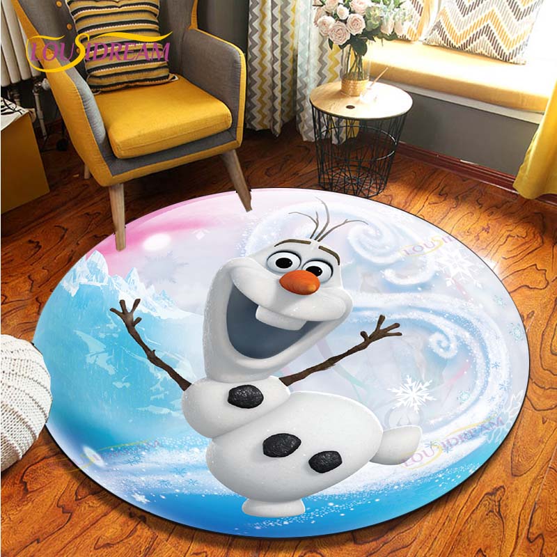 Buy Cartoon Frozen Round Carpet Floor Mat Bedroom Flannel Animal Rug ...