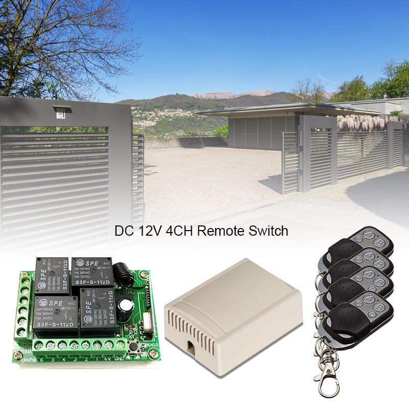 433Mhz Wireless RF Switch 12V 4CH RF Relay Remote Control Switch Module ...