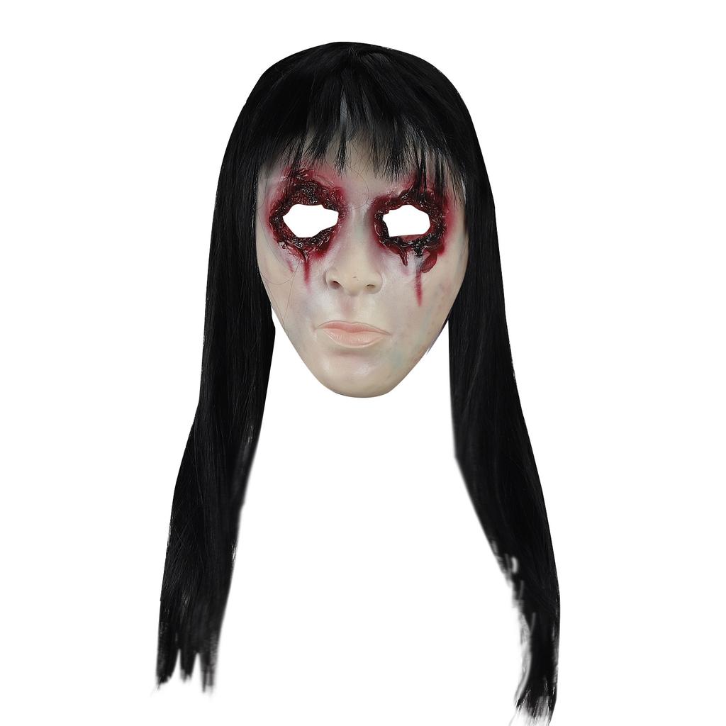 Buy Haunted House Horror Face Stitch Scar Rift Female Ghost Mask ...