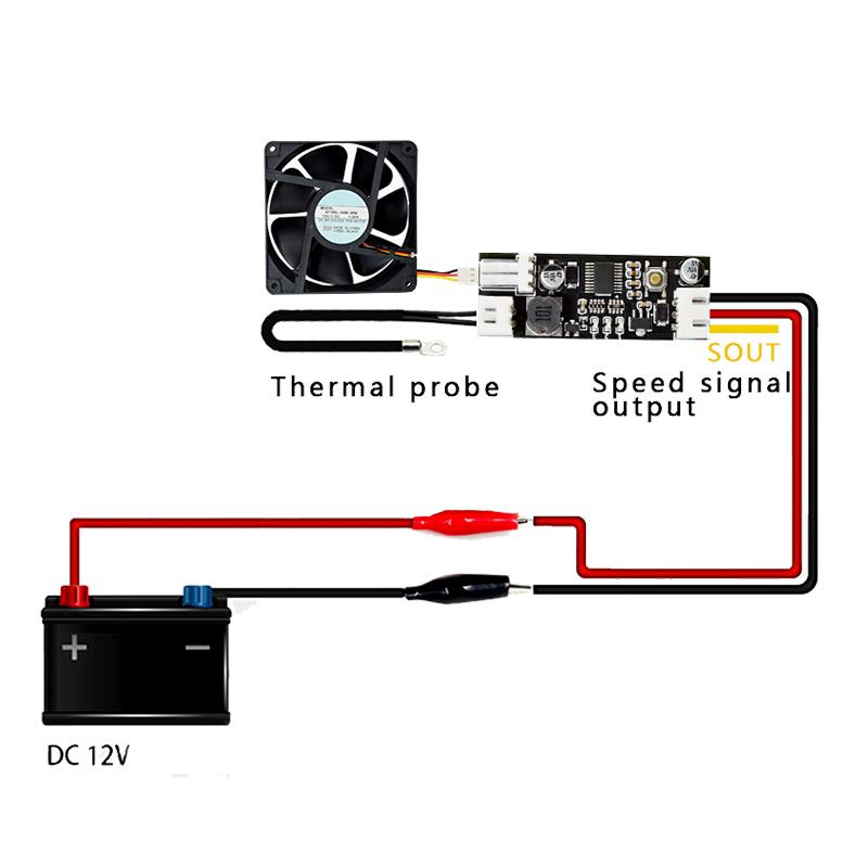 DC 12V PWM Speed Controller Fan Speed Governor 2-3 Wire Computer ...