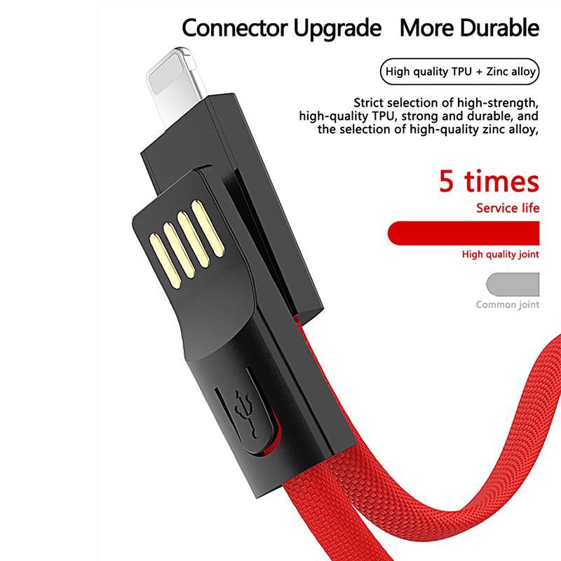 Buy NOHON Portable Keychain USB Cable For iPhone 8Pin USB Cable Type C ...