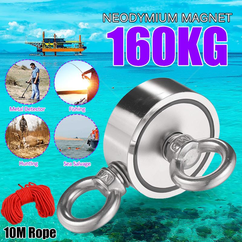 160/250/300KG Magnet Strong Neodymium Recovery Magnet With Double Hook ...