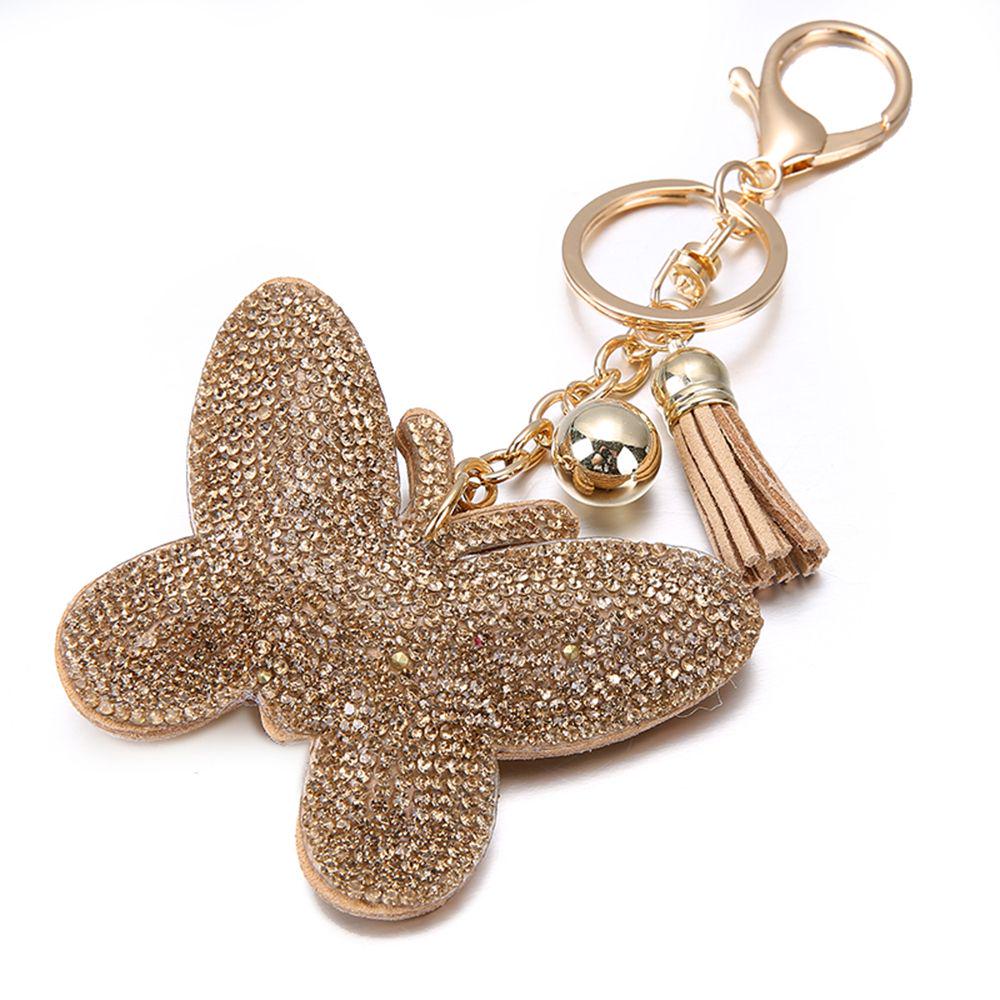 Buy Fashion Women Girls Car Keychain Rhinestone Butterfly Pendant Key ...