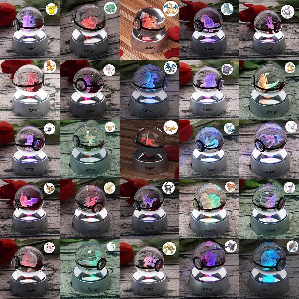 Buy LED Lamp 3D Glowing Pokeball Crystal Ball Toy Gift for Kids at ...